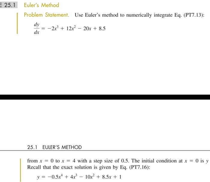 Solved 251 Eulers Method Problem Statementuse Eulers Method To 0759