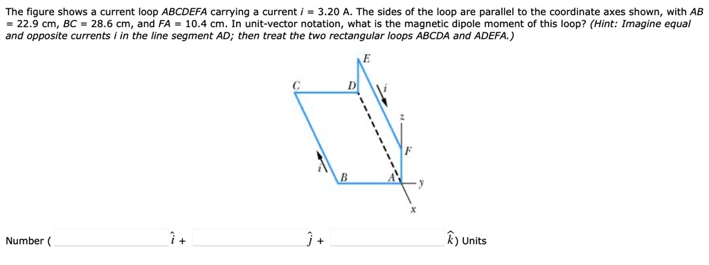 SOLVED: The figure shows current loop ABCDEFA carrying current =3.20 A ...