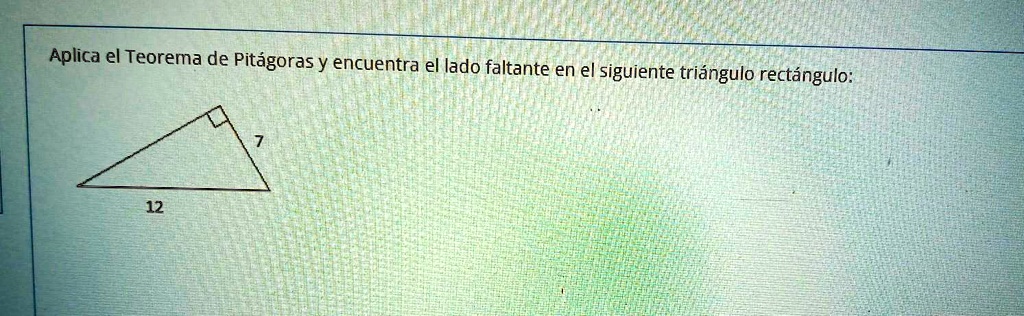 Solved Encuentra El Lado Faltante En El Siguiente Triángulo Rectángulo