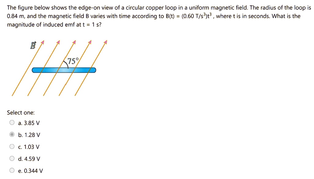 The figure below shows the edge-on view of a circular copper loop in a ...