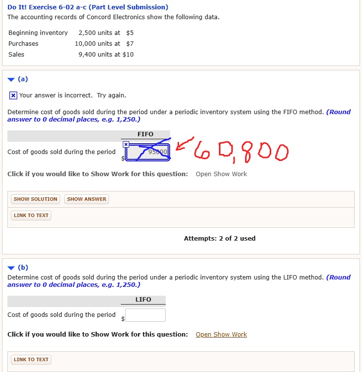 SOLVED: The accounting records of Concord Electronics show the following data. Do It! Exercise 6 ...