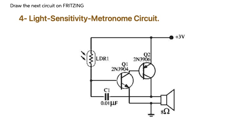 [GET ANSWER] Draw the next circuit on FRITZING 4- Light-Sensitivity ...