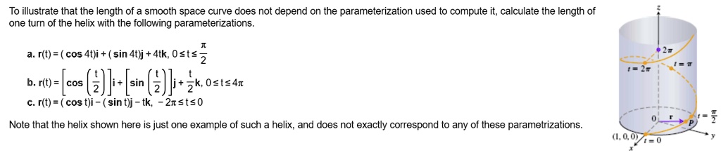 SOLVED: Texts: To illustrate that the length of a smooth space curve does not depend on the ...
