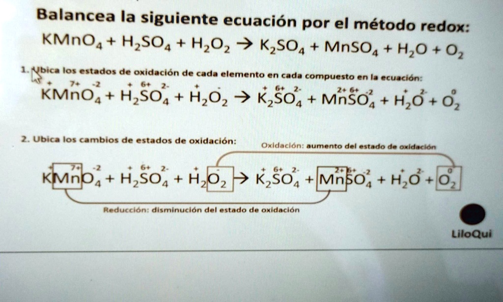 SOLVED: ayuda con balance de ecuaciones por método de redox ...