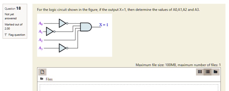 SOLVED: Question 18 Not yet answered Marked out of 2.00 For the logic ...