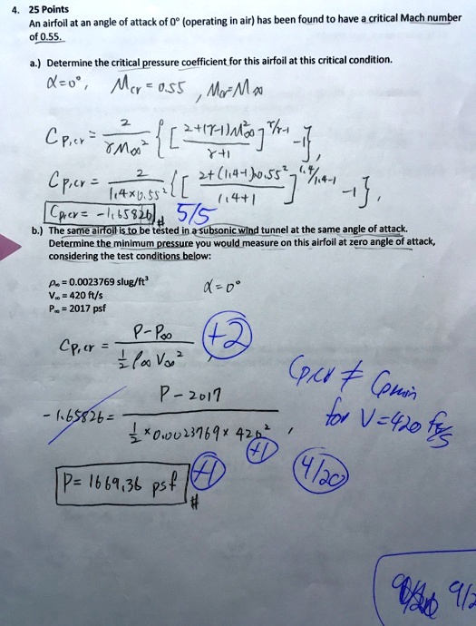 425 points an airfoil at an angle of attack of o operating in air has ...