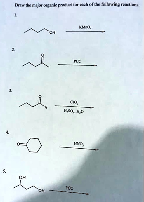 SOLVED: ' draw the major organic product for each Draw the major organic product for each of the ...