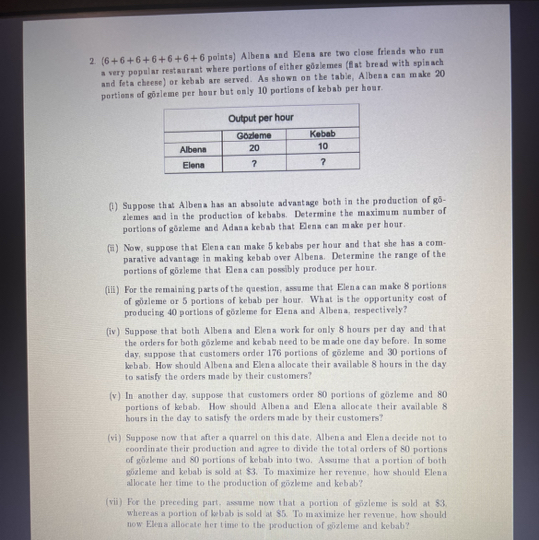2. (6+6+6+6+6+6+6 points) Albena and Eens sre two close frieads who run ...