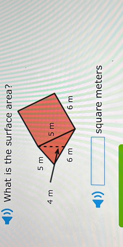 SOLVED: 1)) What is the surface area? ()) square meters