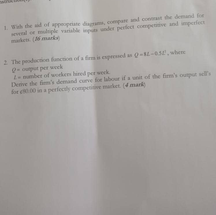 SOLVED: 1. With the aid of appropriate diagrams, compare and contrast the demand for several or ...