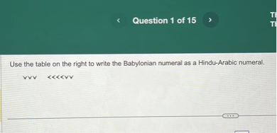 SOLVED: Question 1 of 15 Use the table on the right to write the ...
