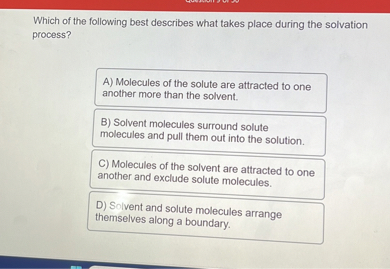 SOLVED: Which of the following best describes what takes place during ...