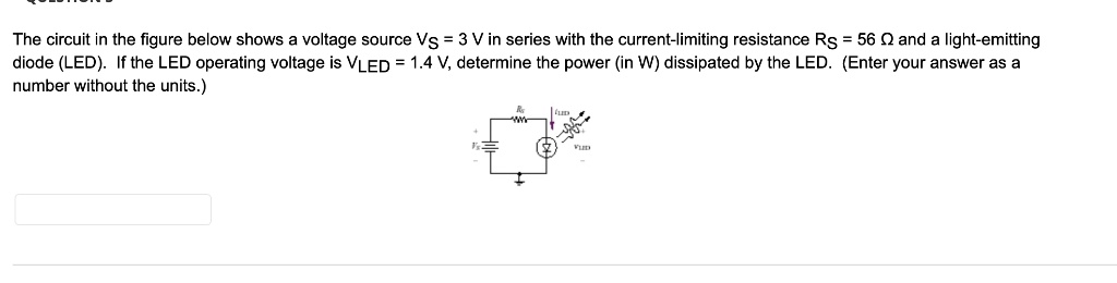 SOLVED: The circuit in the figure below shows a voltage source Vs = 3 V in series with the ...