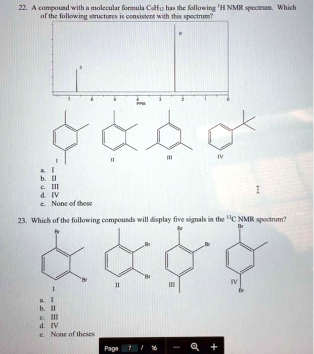 SOLVED: Texts: 22. A compound with a molecular formula CgH has the following H NMR spectrum ...