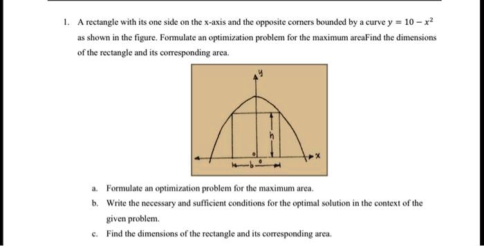 SOLVED: A rectangle with one side on the x-axis and the opposite ...