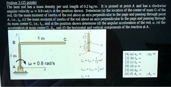 Solved Problem 3 25 Points The Bent Rod Has A Mass Density Per Unit 3239