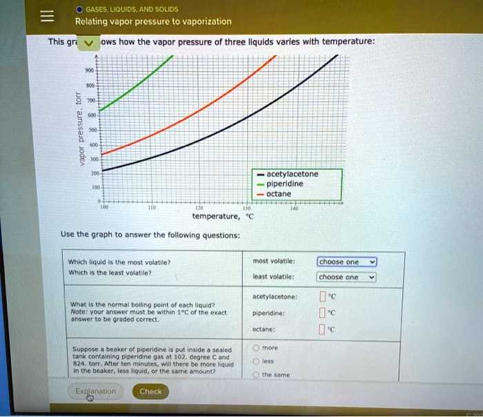SOLVED:GASES LIQUIDS, AND SOLIDS Relating vapor pressure t0 ...