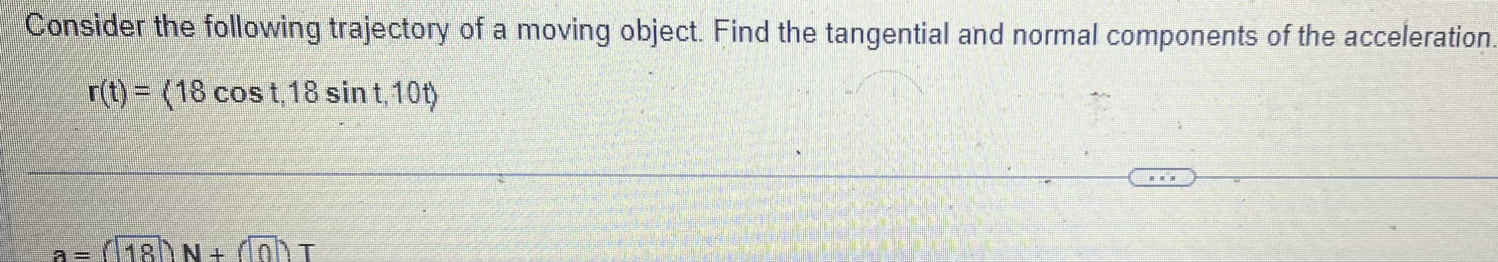 Solved Consider The Following Trajectory Of A Moving Object Find The