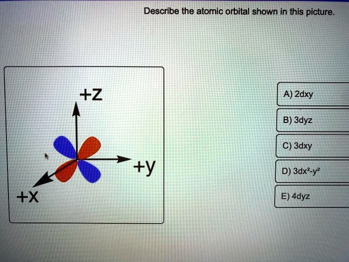 Solved Describe The Atomic Orbital Shown In This Picture A 2dxy B
