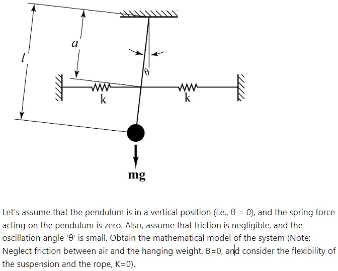 SOLVED: Let's assume that the pendulum is in a vertical position (i.e ...