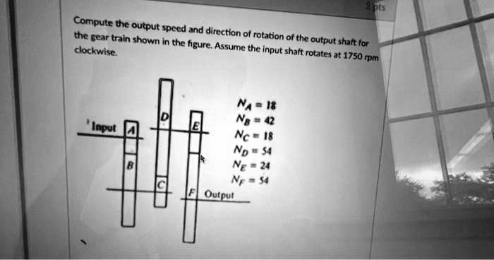 Solved Compute The Output Speed And Direction Of Rotation Of The Output Shaft For The Clockwise 