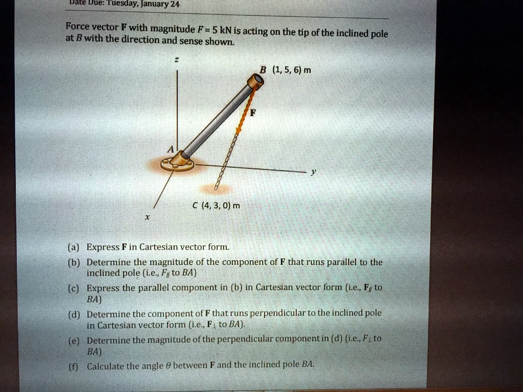 SOLVED: Text: (a) Express F in Cartesian vector form. (b) Determine the ...