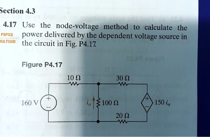 Section 4.3 PSPICE 4.17 Use the node-voltage method to calculate the ... Section 4.3 PSPICE 4.17 Use the node-voltage method to calculate the ...