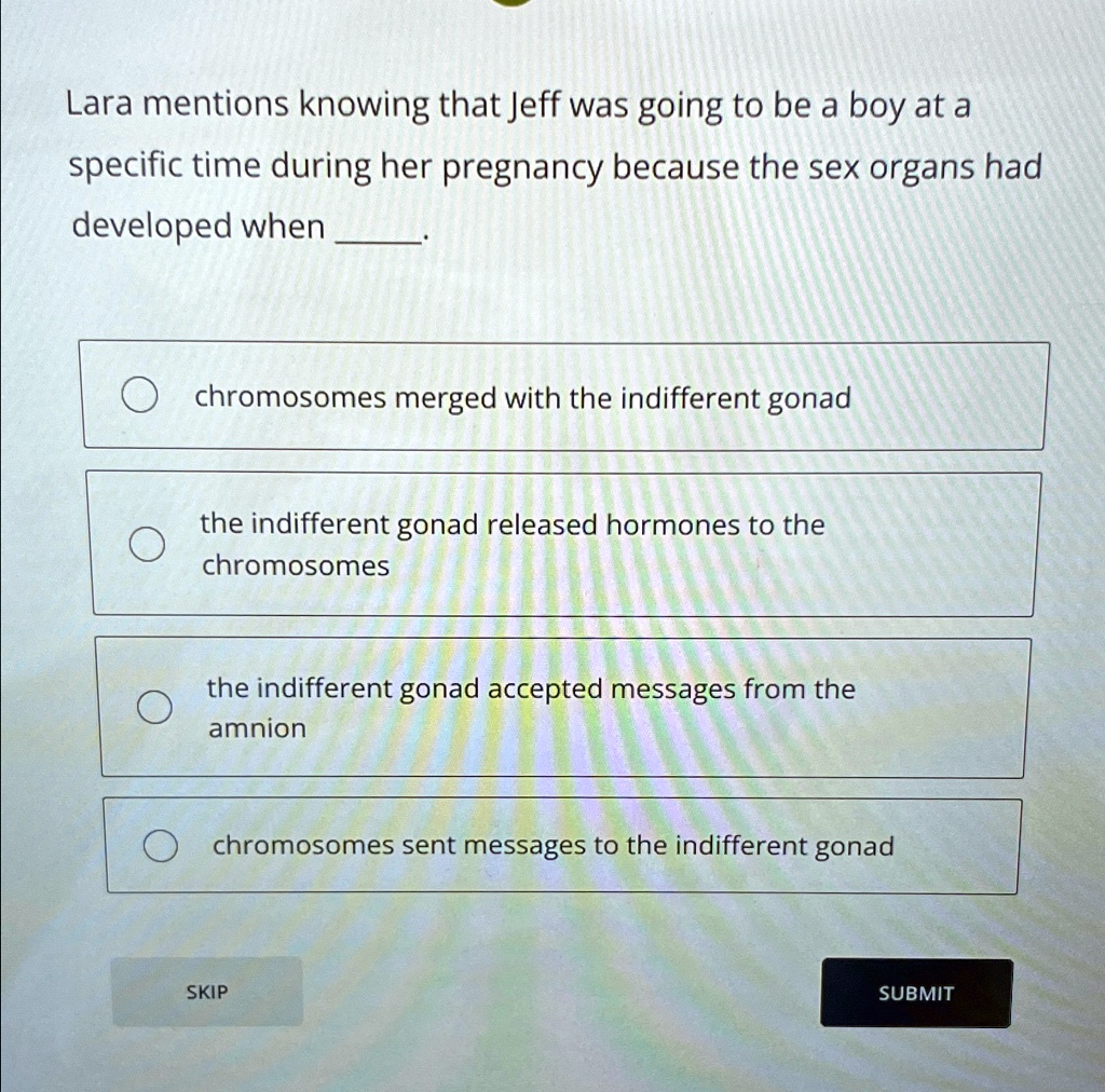 Lara mentions knowing that Jeff was going to be a boy at a specific ...