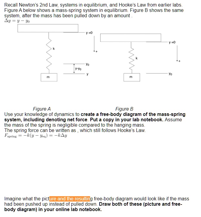 SOLVED: Recall Newton's Znd Law; systems in equilibrium, and Hooke's ...