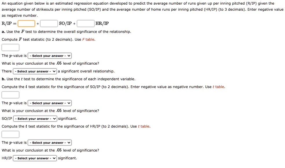 equation given below is an estimated regression equation developed to ...