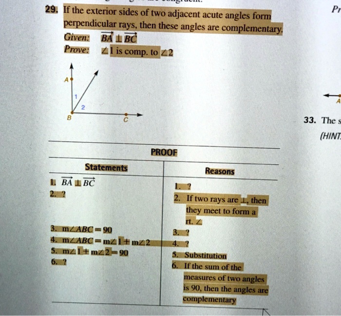 29 if the exterior sides of two adjacent acute angles form perpendicular rays then these angles ...