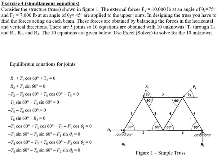 SOLVED: using Excel Exercise4(simultaneous equations) Consider the ...