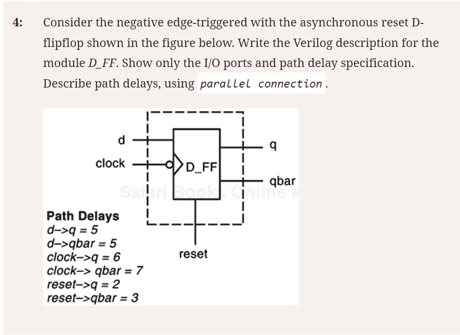 SOLVED: Consider the negative edge-triggered with the asynchronous reset D- flip-flop shown in ...
