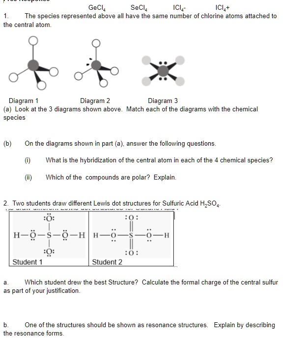 SOLVED: GeCl; SeCl; ICI ICI + The species represented above all have ...