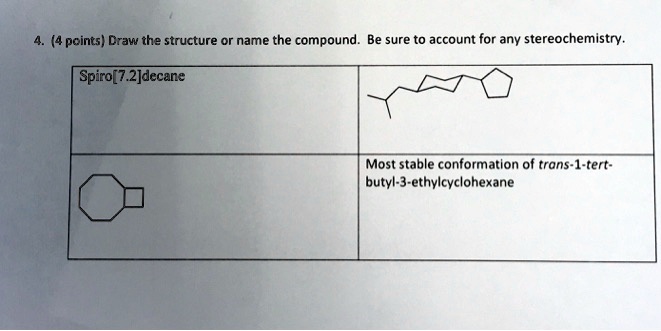 SOLVED: (4 points) Draw the structure or name the compound Be sure to account for any ...
