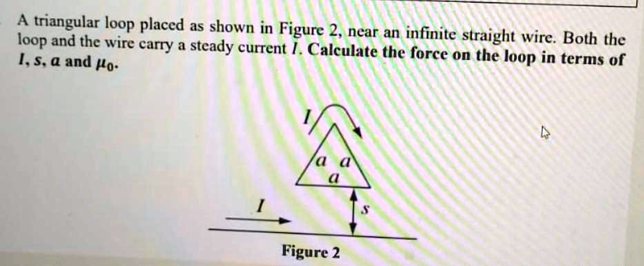 SOLVED: Texts: A triangular loop is placed as shown in Figure 2, near ...