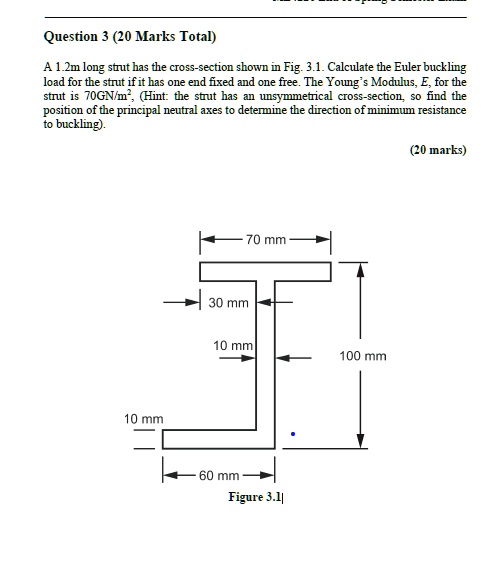 question 3 20 marks total a 12m long strut has the cross section shown ...