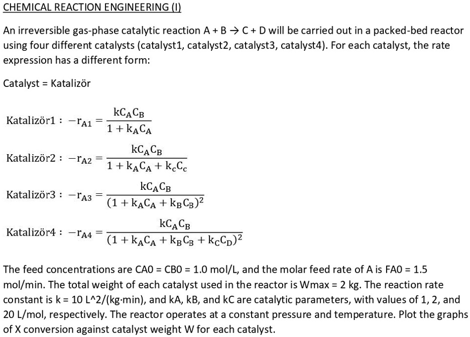 text chemical reaction engineering u an irreversible gas phase ...