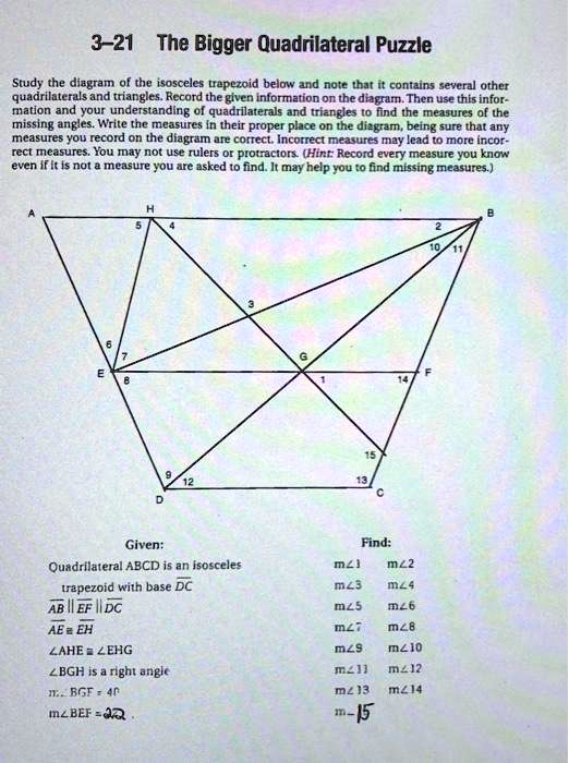 3 21 the bigger quadrilateral puzzle study the diagram of the isosceles ...