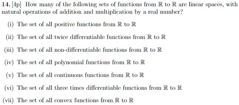 Solved 14 [ap] Iow Many Of The Following Sets Of Functions From R To
