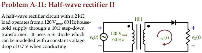 SOLVED: (a) Determine the peak current of the rectified output. (b) For ...