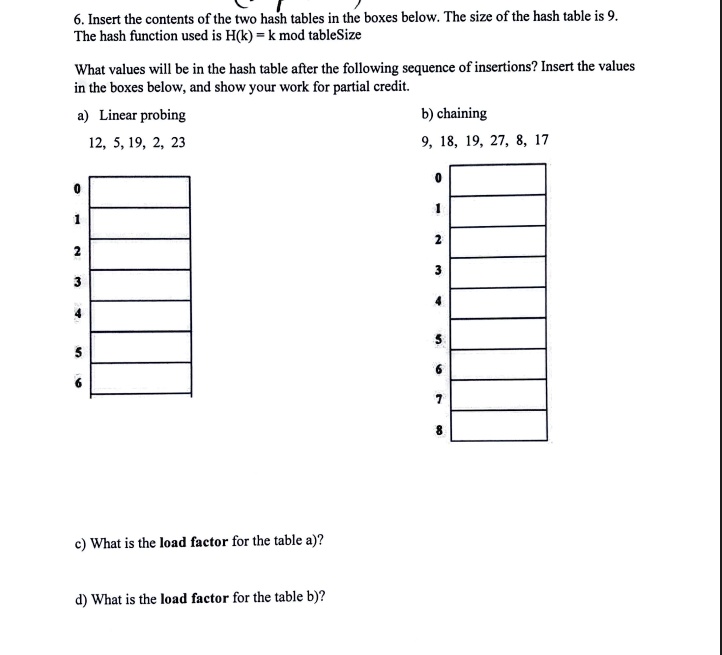 SOLVED: Please help me fill in the tables and show how to fill in the tables, please. 6. Insert ...