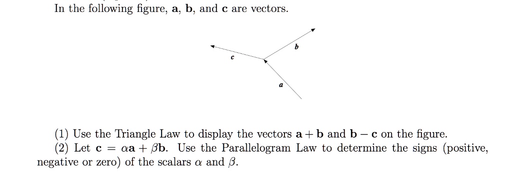 SOLVED: In the following figure; a, b; and c are vectors Use the ...