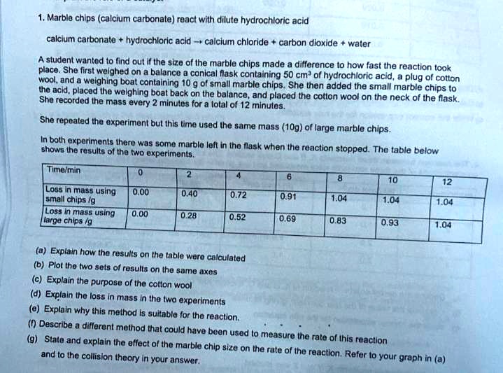 VIDEO solution: Marble chips (calcium carbonate) react with dilute ...