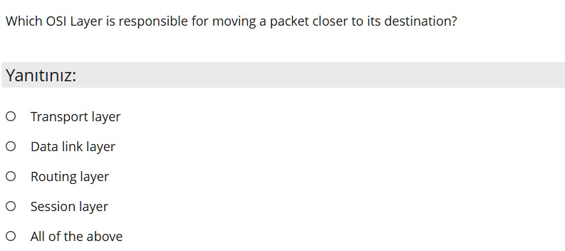 SOLVED: Which OSI Layer is responsible for moving a packet closer to ...