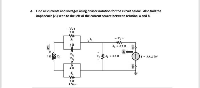 SOLVED: Find all currents and voltages using phasor notation for the circuit below. Also find ...