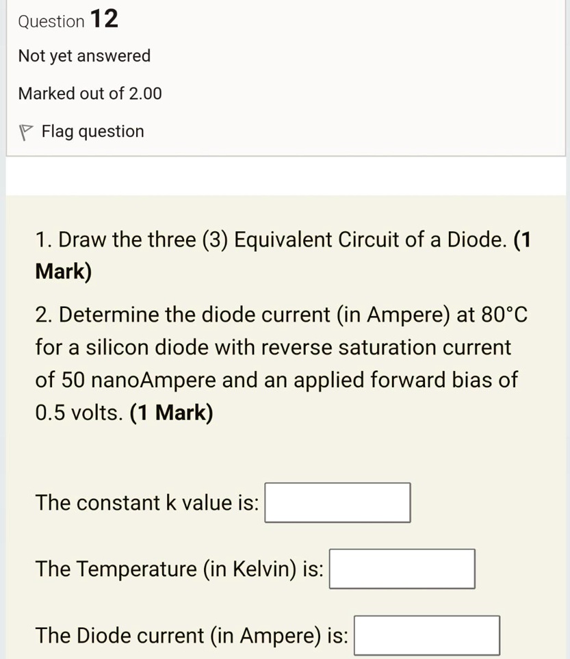SOLVED: Question 12 1. Draw the three (3) Equivalent Circuits of a ...