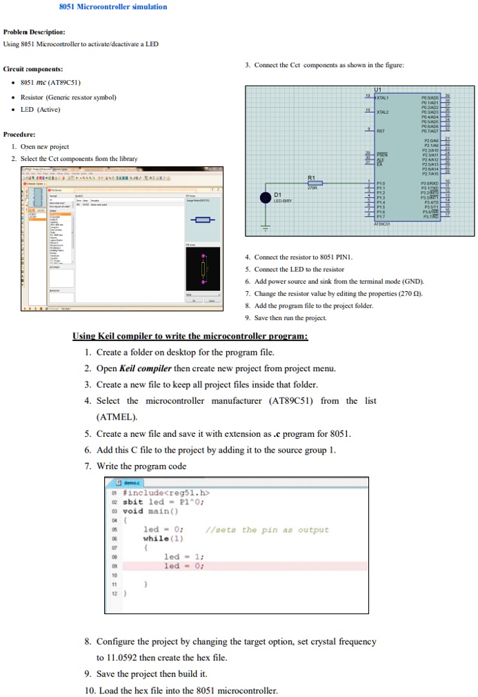 Solved 8051 Microcontroller Simulation Problem Descriptor Using 8051 Microcontroller To