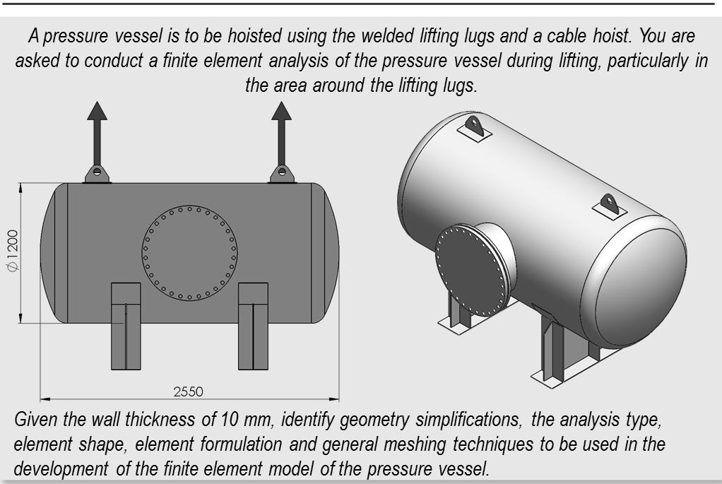 SOLVED: A pressure vessel is to be hoisted using the welded lifting ...