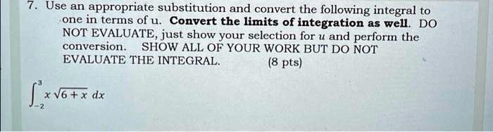 SOLVED: Use an appropriate substitution and convert the following ... SOLVED: Use an appropriate substitution and convert the following ...